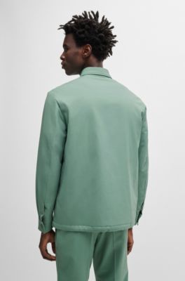 BOSS - Relaxed-fit overshirt in a performance-stretch wool blend ...