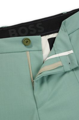 BOSS - Modern-fit trousers in a performance-stretch wool blend - Light ...