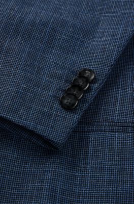 BOSS - Regular-fit suit in micro-patterned cloth