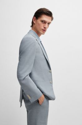 BOSS - Regular-fit suit in micro-patterned cloth