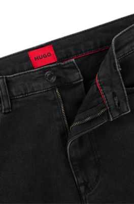 HUGO - Jeans extra slim fit en denim negro de tacto suave - Negro