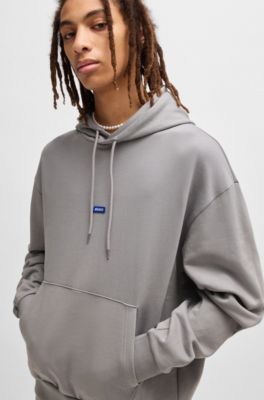 HUGO - Cotton-terry tracksuit with blue logo labels - Light Grey