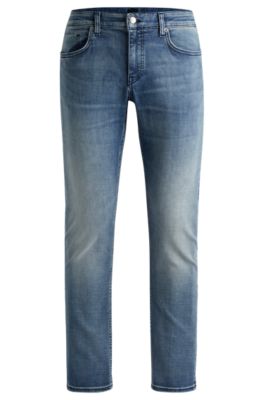 BOSS - Delaware Slim-fit jeans in super-soft blue denim - Blue