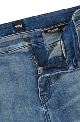 BOSS - Delaware Slim-fit jeans in super-soft blue denim - Blue
