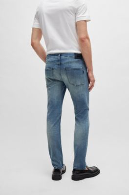 BOSS - Delaware Slim-fit jeans in super-soft blue denim - Blue