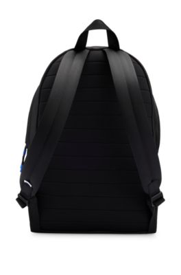 HUGO - Twill backpack with blue logo label - Black