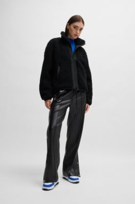 HUGO - Zip-up teddy jacket with Happy HUGO logo