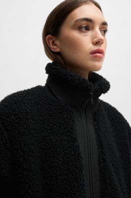 HUGO - Zip-up teddy jacket with Happy HUGO logo