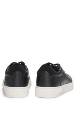 BOSS - Mixed-material lace-up trainers with suede trims - Black
