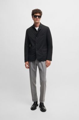 BOSS - Slim-fit jacket in performance-stretch ripstop - Black
