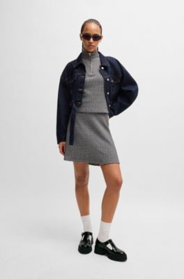 HUGO - Mary-Jane shoes in leather with stacked logo - Black