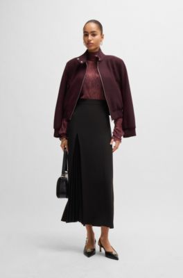 BOSS - Escarpins à talon ouvert en cuir nappa avec double B - Noir