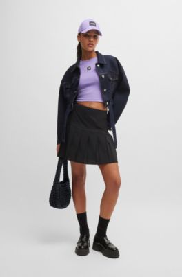 HUGO - Shoulder bag in quilted-effect faux leather - Black