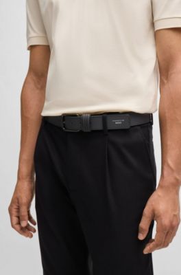 BOSS - Porsche x BOSS Italian-leather belt with black buckle - Black