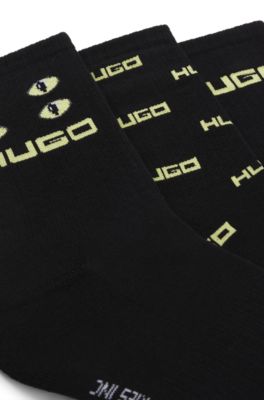 HUGO - Paquete de tres pares de calcetines cortos con detalle de la ...