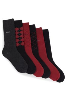 BOSS - Six-pack of regular-length socks in a cotton blend