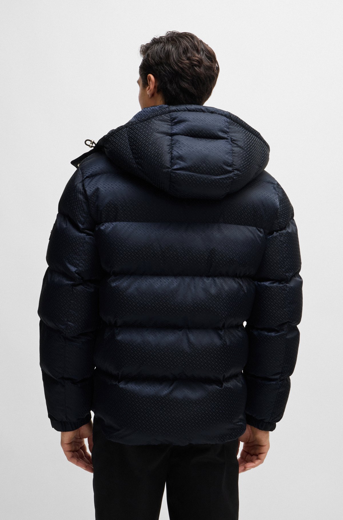 BOSS - はっ水パファージャケット マイクロモノグラム - ダーク BOSS - はっ水パファージャケット マイクロモノグラム - ダーク