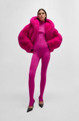 BOSS - NAOMI x BOSS short coat in faux fur - Pink
