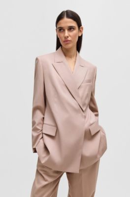 BOSS - NAOMI x BOSS relaxed-fit blazer in natural-stretch wool - light pink