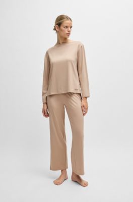 BOSS - Bas de pyjama thermorégulateur en jersey stretch - Beige clair