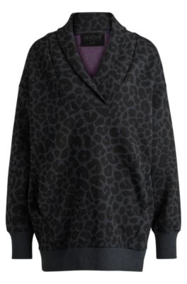 BOSS - NAOMI x BOSS animal-print cotton-blend sweatshirt with energear ...