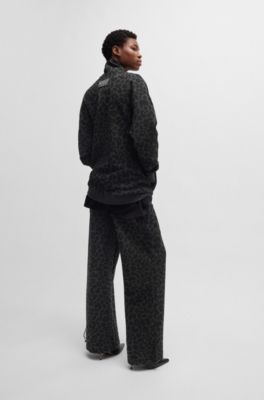 BOSS - NAOMI x BOSS animal-print cotton-blend sweatshirt with energear ...