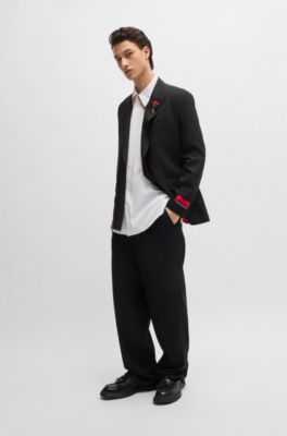 HUGO - HUGO x Les Benjamins oversized-fit shirt with swan graphic