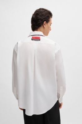 HUGO - HUGO x Les Benjamins oversized-fit shirt with swan graphic