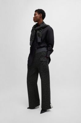 BOSS - NAOMI x BOSS animal-print cotton-blend tracksuit bottoms with ...