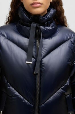 BOSS - Water-repellent puffer jacket with drawcords - Dark Blue