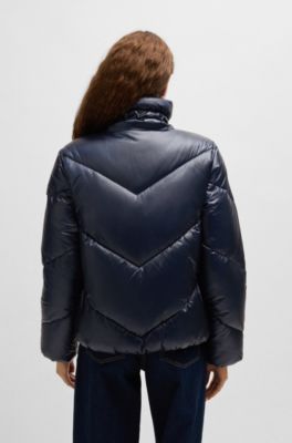 BOSS - Water-repellent puffer jacket with drawcords - Dark Blue