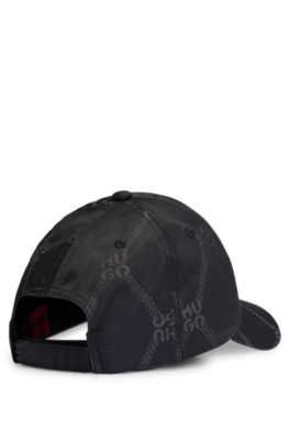 HUGO - Water-repellent five-panel cap with stacked logos - Black