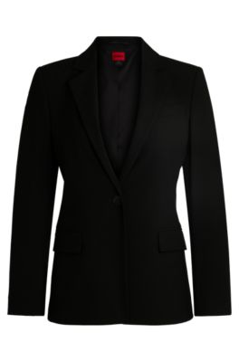 HUGO - Regular-fit jacket with single-button closure - Black