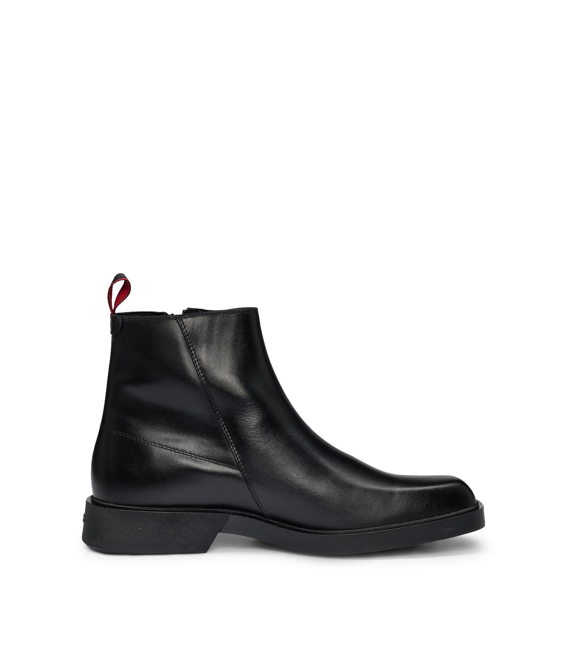HUGO - Zipped half boots in leather with signature outsole HUGO - Zipped half boots in leather with signature outsole