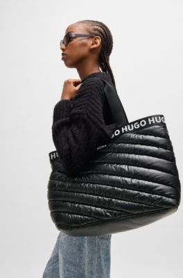 HUGO - Logo-detail tote bag with diagonal quilting