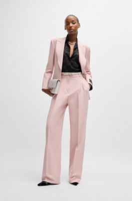 HUGO - Logo-lettering clutch bag in laminated faux leather - Silver