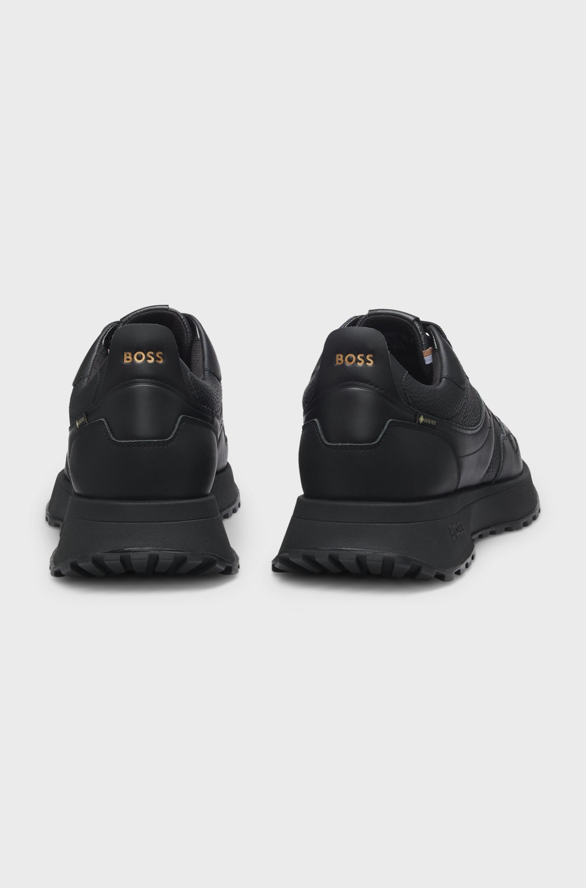 BOSS - Waterproof GORE-TEX trainers in polished leather - Black BOSS - Waterproof GORE-TEX trainers in polished leather - Black