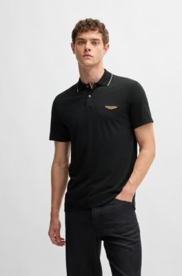 BOSS - BOSS x ASTON MARTIN polo shirt in merino wool - Black