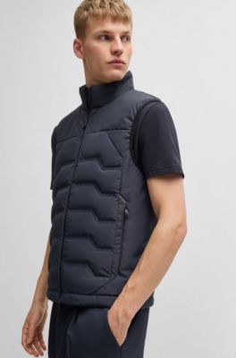 BOSS - Wasserabweisende Weste mit verstellbarem Saum - Dunkelblau