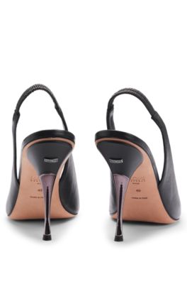 BOSS - NAOMI x BOSS slingback pumps in smooth leather - Black