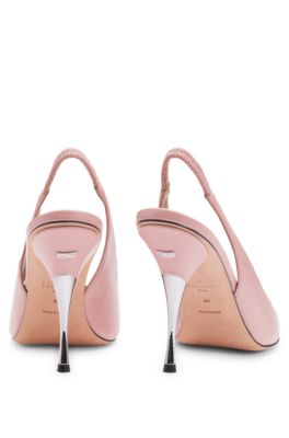 BOSS - NAOMI x BOSS slingback pumps in smooth leather - light pink