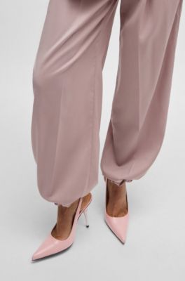 BOSS - Escarpins à talon ouvert NAOMI x BOSS en cuir lisse - Rose clair