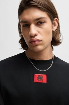 HUGO - HUGO x RB relaxed-fit T-shirt with signature bull motif - Black