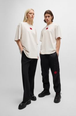 HUGO - HUGO x RB relaxed-fit T-shirt with signature bull motif - Natural