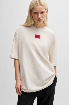 HUGO - HUGO x RB relaxed-fit T-shirt with signature bull motif - Natural