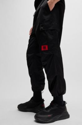 HUGO - HUGO x RB regular-fit cargo trousers with signature bull motif ...