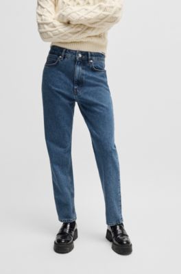 HUGO - Jean Mom Relaxed bleu en denim stretch confortable - Bleu foncé