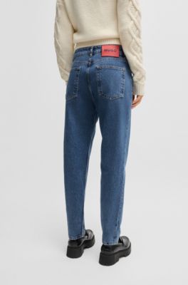 HUGO - Jean Mom Relaxed bleu en denim stretch confortable - Bleu foncé