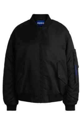 HUGO - Water-repellent bomber jacket with branded zip puller