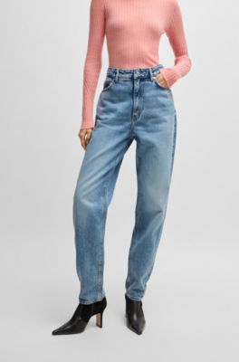 BOSS - Jean Mom en denim bleu clair - Bleu